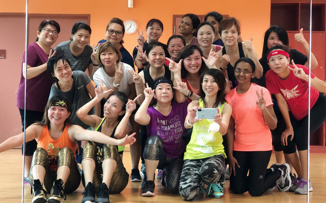 Zumba class at Choa Chu Kang Sports Hall with Swee Ngor Betty Lim